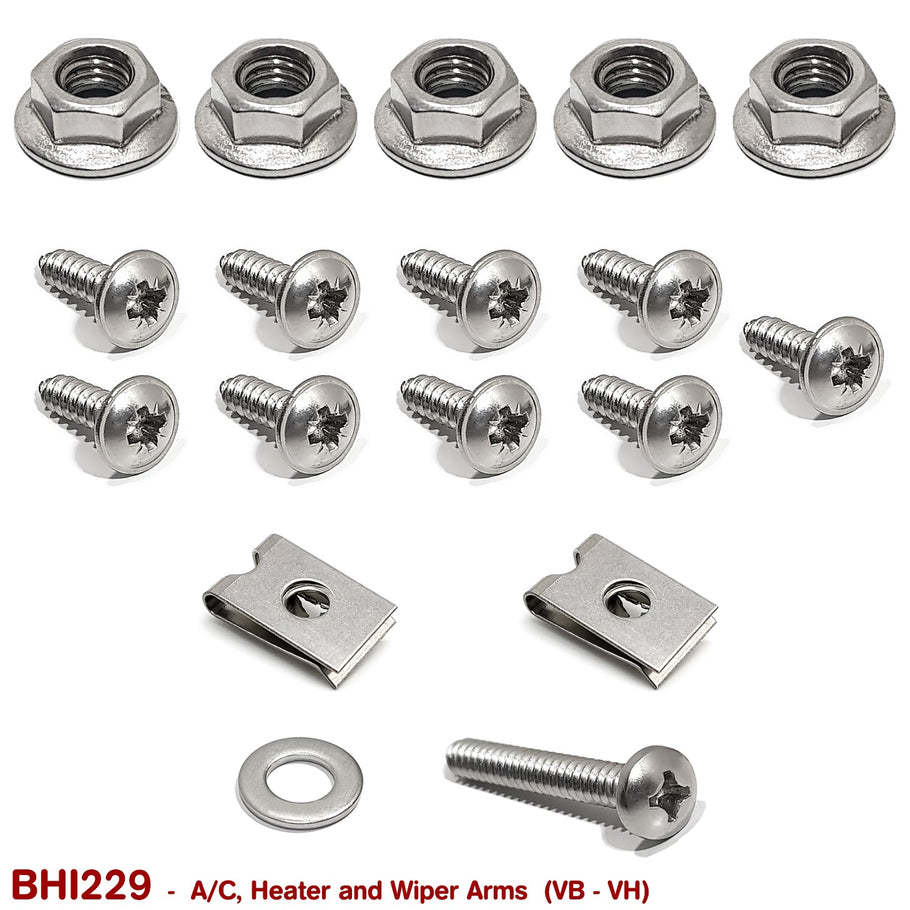 NEW VB VC VH AIR CONDITIONER, HEATER and WIPER ARM FASTENERS HOLDEN ...