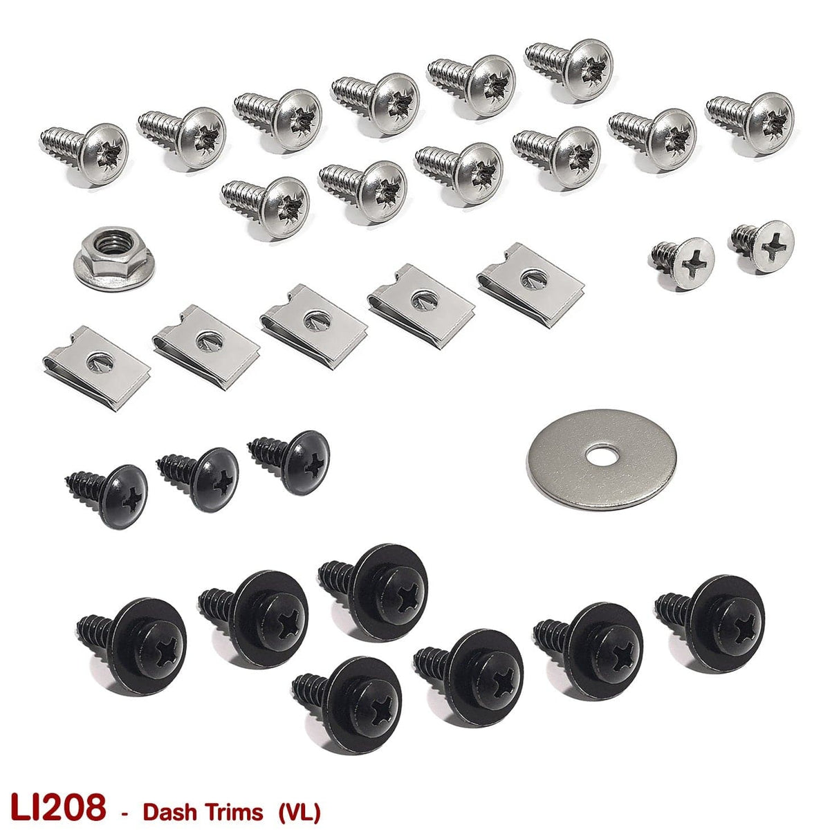 DASH PLASTIC TRIM FASTENERS for VL (SCREWS, CLIPS, WASHERS and NUT ...
